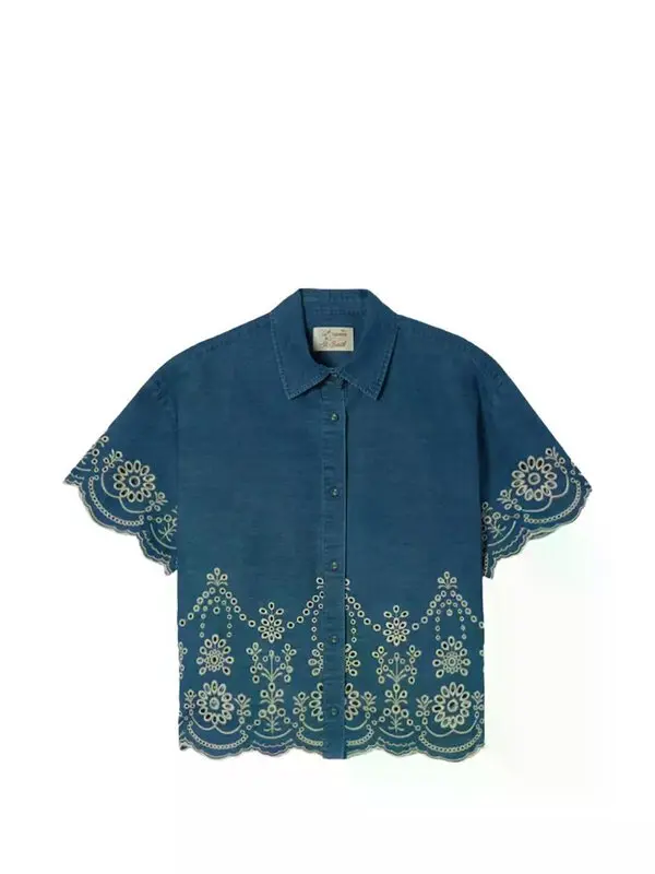 MC2 SAINT BARTH Embroidered Shirt - Blue