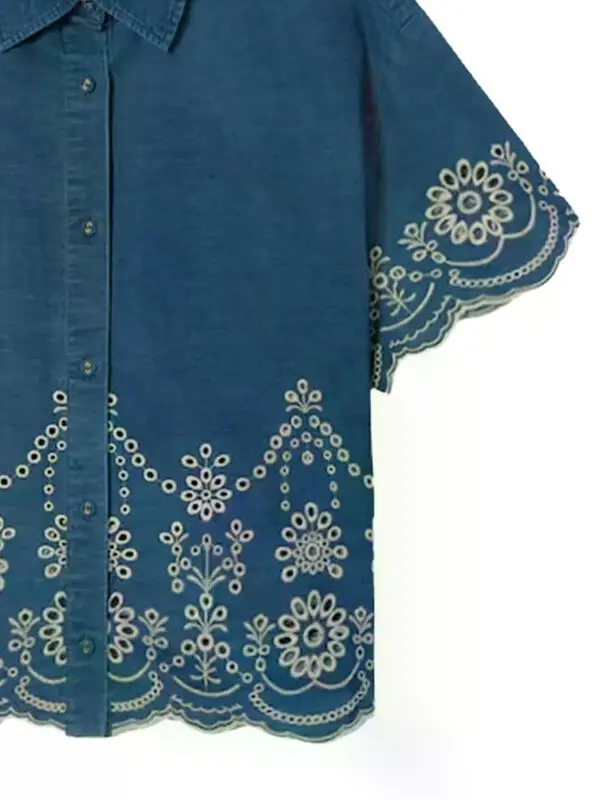 MC2 SAINT BARTH Embroidered Shirt - Blue