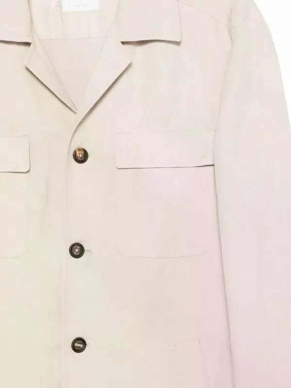 Eleventy Buttoned Chest-pocket Overshirt - Neutrals