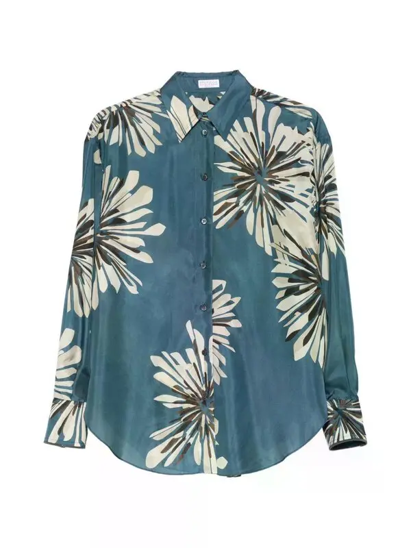 Brunello Cucinelli Floral-print Buttoned Shirt