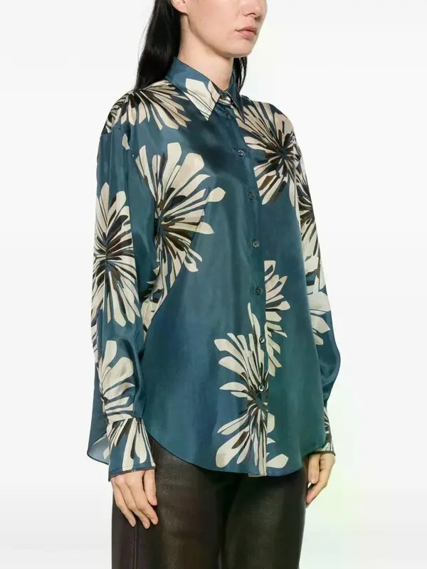 Brunello Cucinelli Floral-print Buttoned Shirt