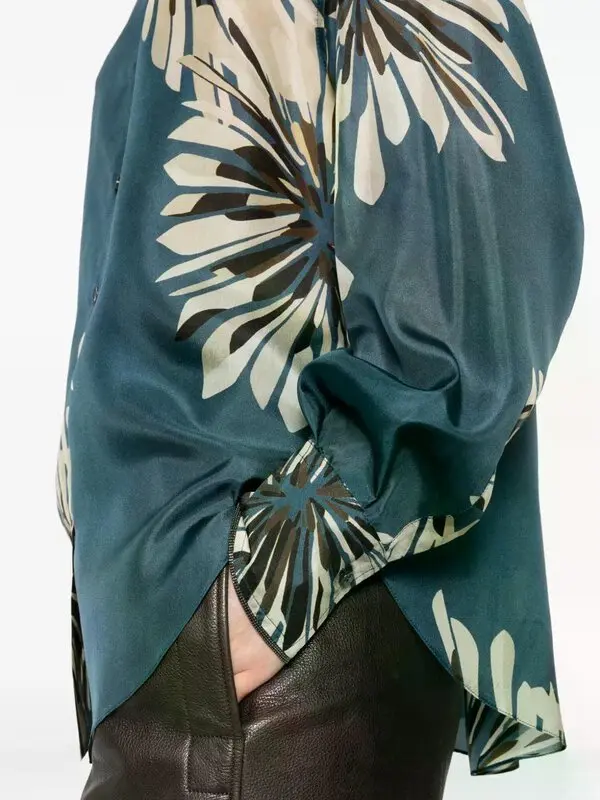 Brunello Cucinelli Floral-print Buttoned Shirt