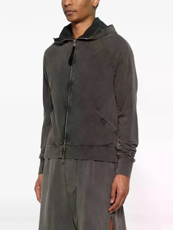 THOM KROM Paneled Zip-up Hoodie - Grey