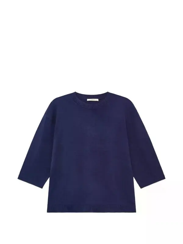 Malìparmi Crew Neck Sweater With Ribbed Hem And Cuffs - Blue