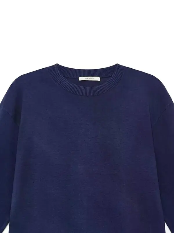 Malìparmi Crew Neck Sweater With Ribbed Hem And Cuffs - Blue