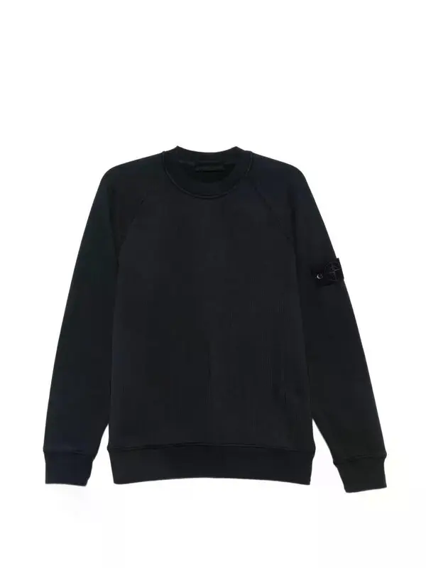 Stone Island Crewneck Sweatshirt With Tonal Logo Patch