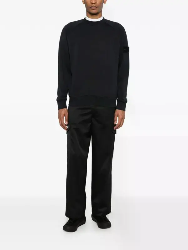 Stone Island Crewneck Sweatshirt With Tonal Logo Patch