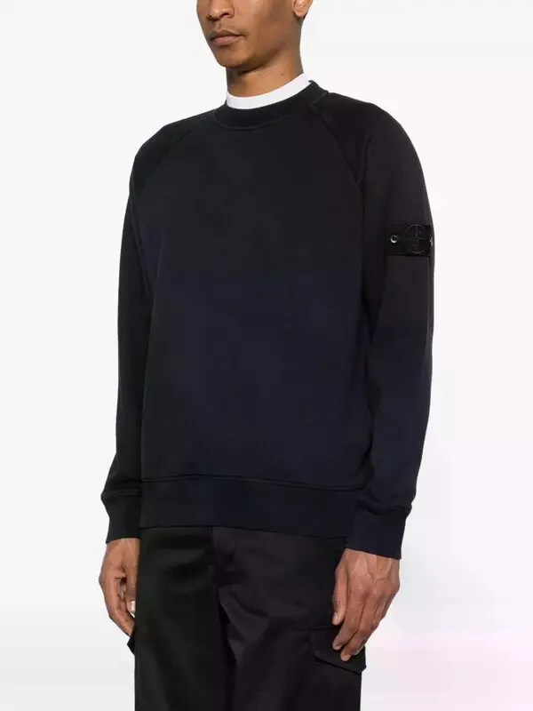 Stone Island Crewneck Sweatshirt With Tonal Logo Patch