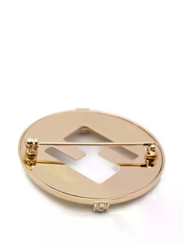 Fendi Ff-logo Embellished Brooch