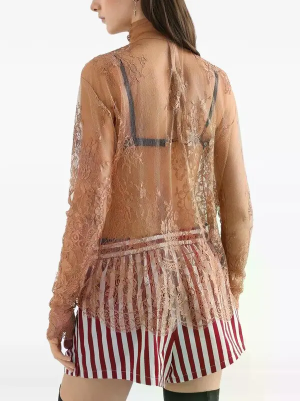 Dolce & Gabbana Lace Panel High Neck Top