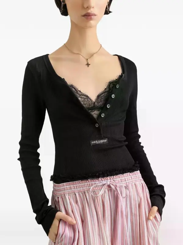 Dolce & Gabbana Buttoned Long-sleeve T-shirt