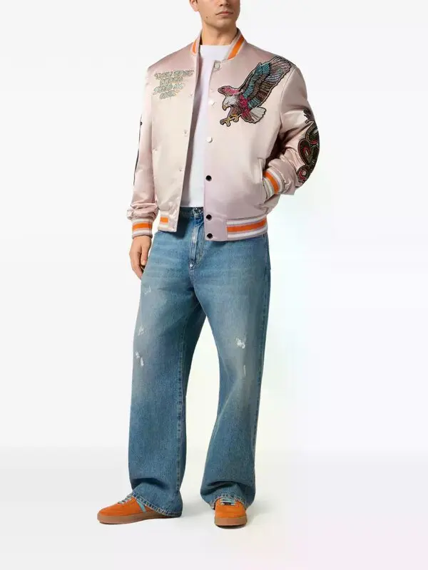 Philipp Plein Embellished Satin Bomber Jacket