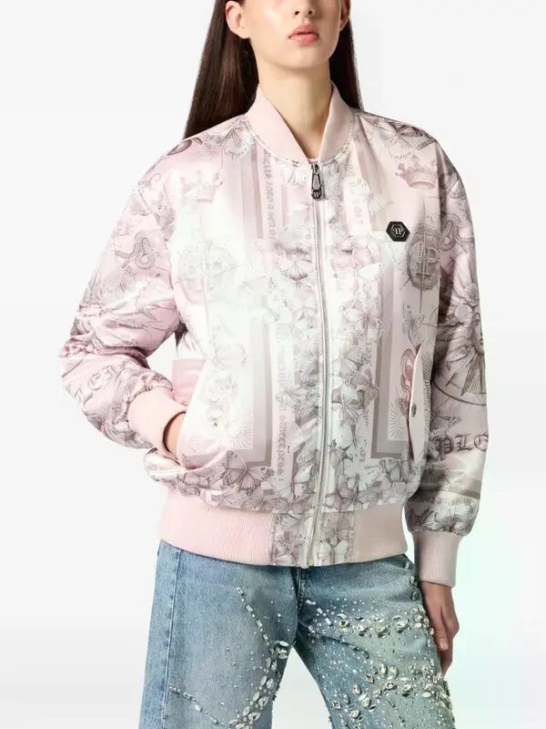 Philipp Plein Bomber Jacket With Butterfly Pattern