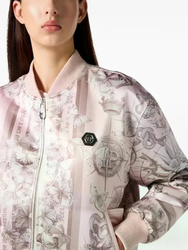 Philipp Plein Bomber Jacket With Butterfly Pattern