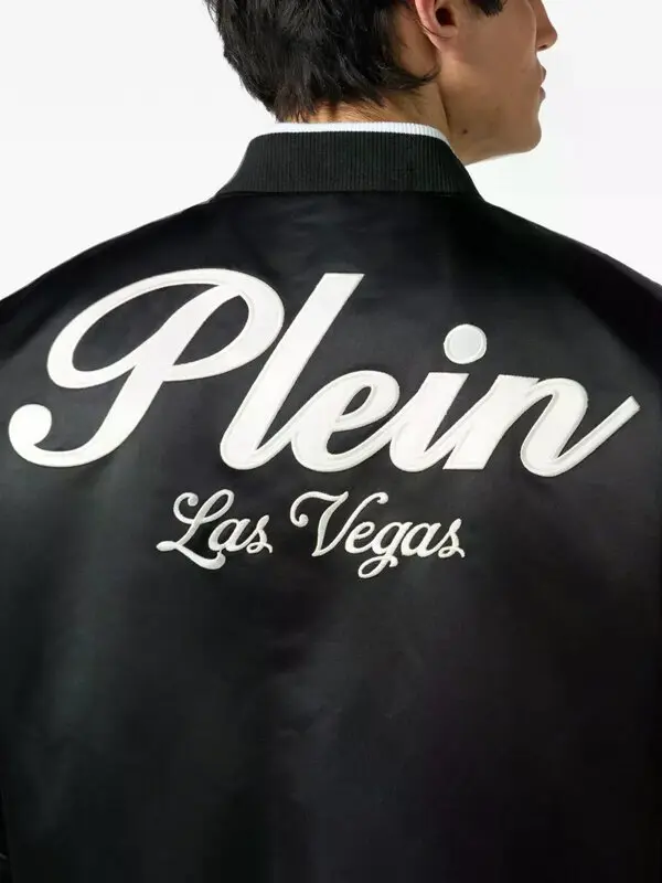 Philipp Plein Embroidered Bomber Jacket - Black