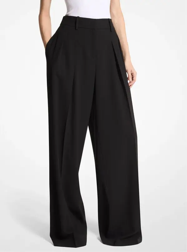 Michael Kors Pleated Wide-leg Wool Trousers