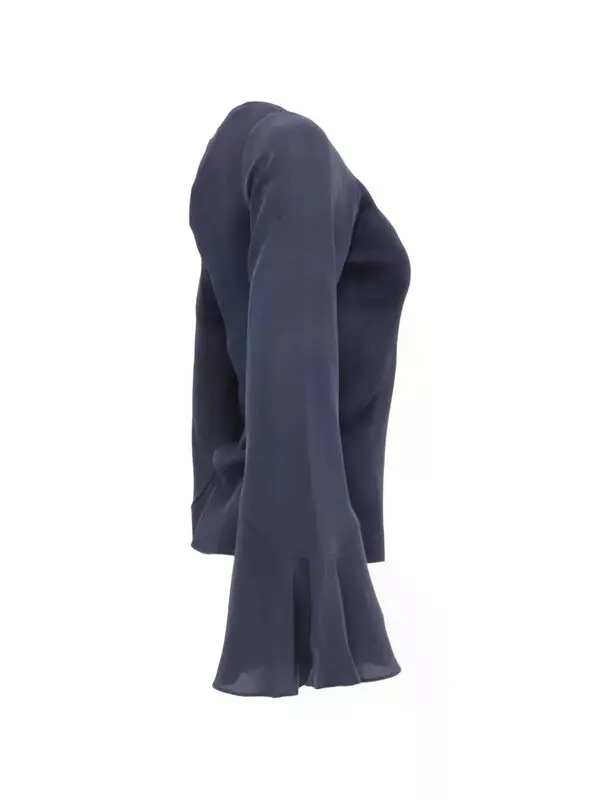 Sandro Ribbed Bell Sleeve Crew Neck Top