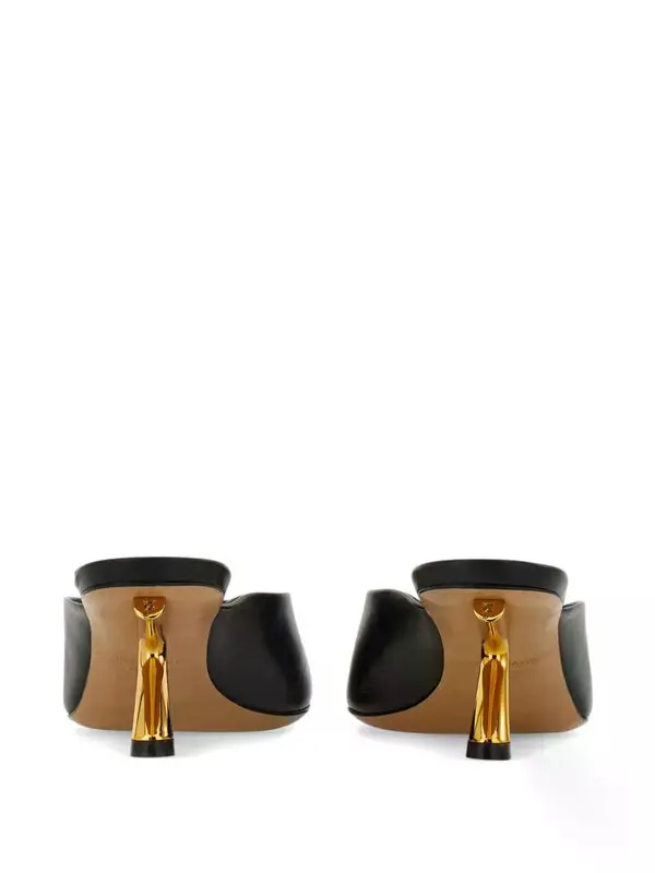 FERRAGAMO S-shaped Heel Mules - Black