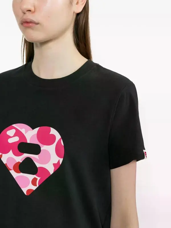 AAPE BY *A BATHING APE Heart-printed T-shirt - Black