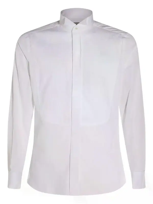 Canali Cotton Tuxedo Shirt - White