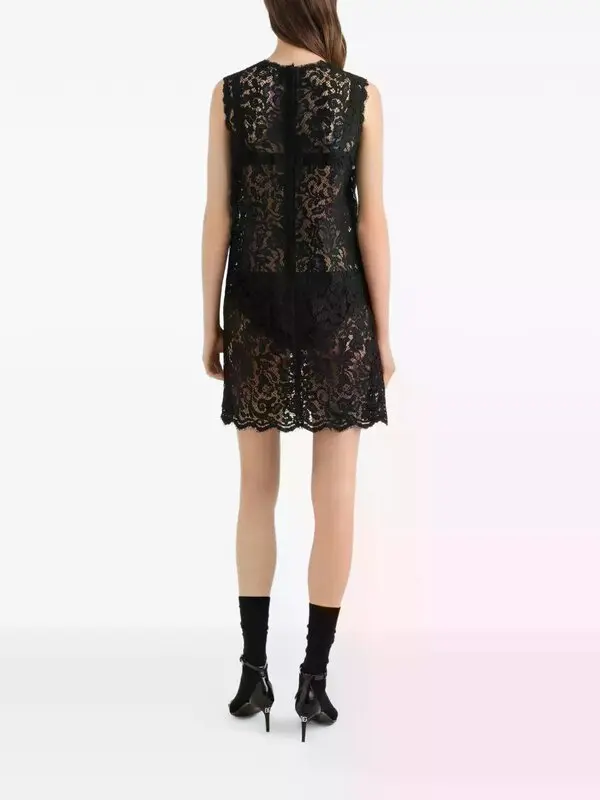 Dolce & Gabbana Lace Zip-fastening Mini Dress - Black