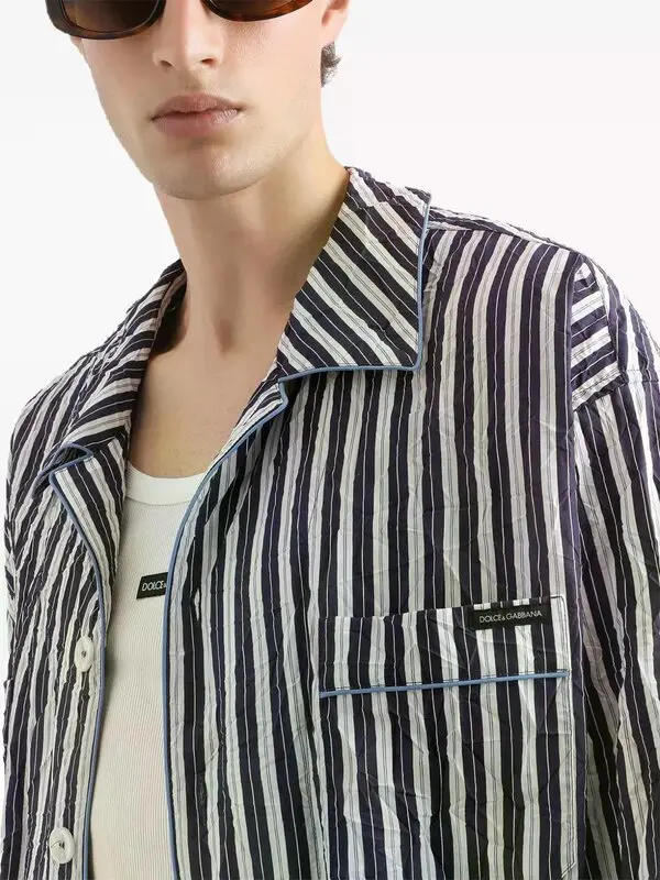 Dolce & Gabbana Crinkled Striped Vanity Shirt