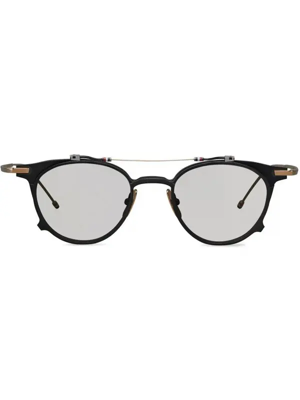 Thom Browne Round-frame Flip-up Sunglasses - Black