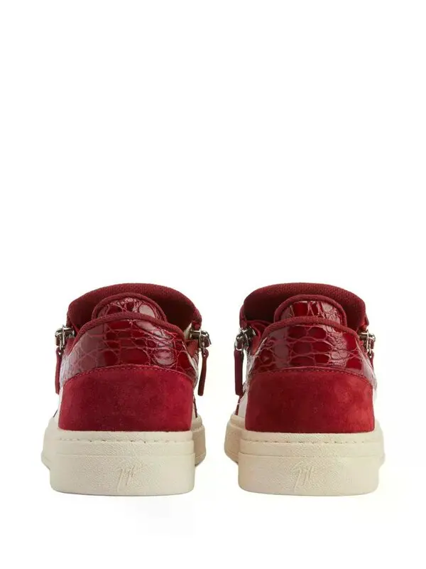 GIUSEPPE ZANOTTI Frankie Crocodile-effect Sneakers - Red