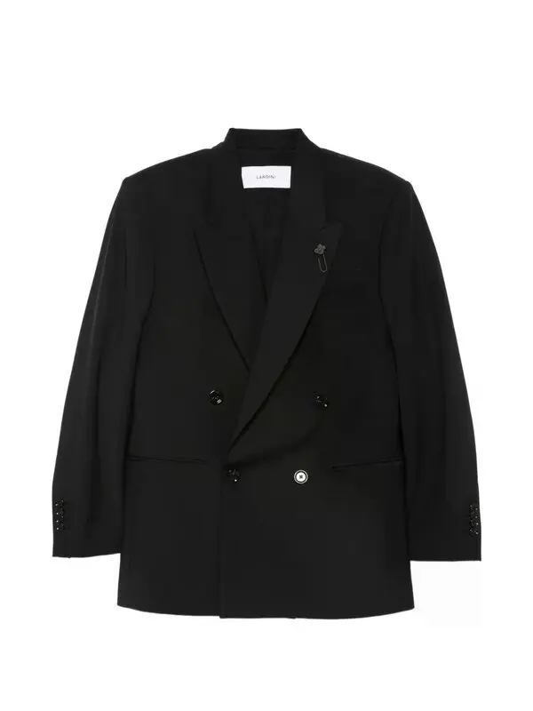 LARDINI Cameron Double-breasted Blazer - Black