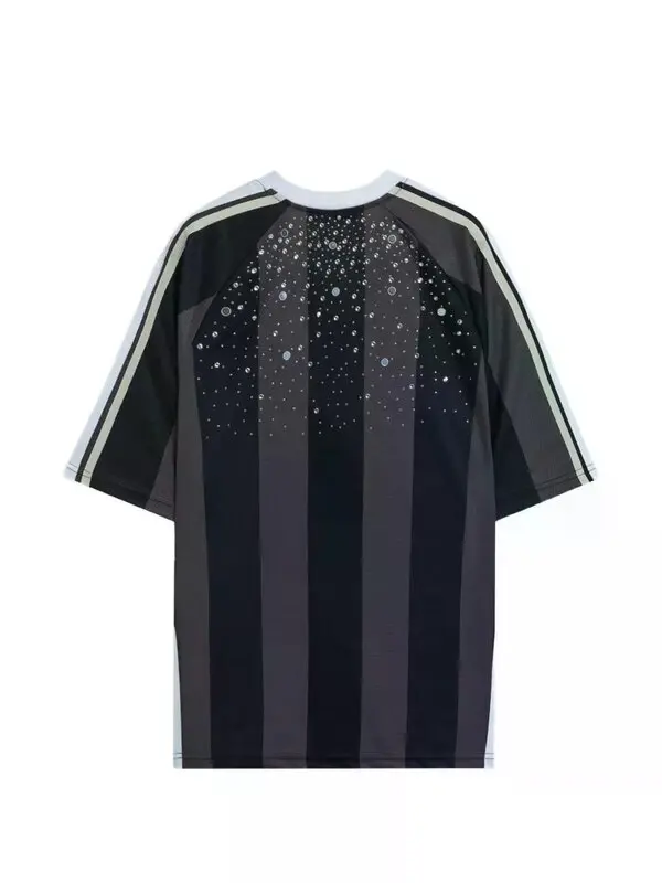 BARROW Striped Embellished V-neck T-shirt