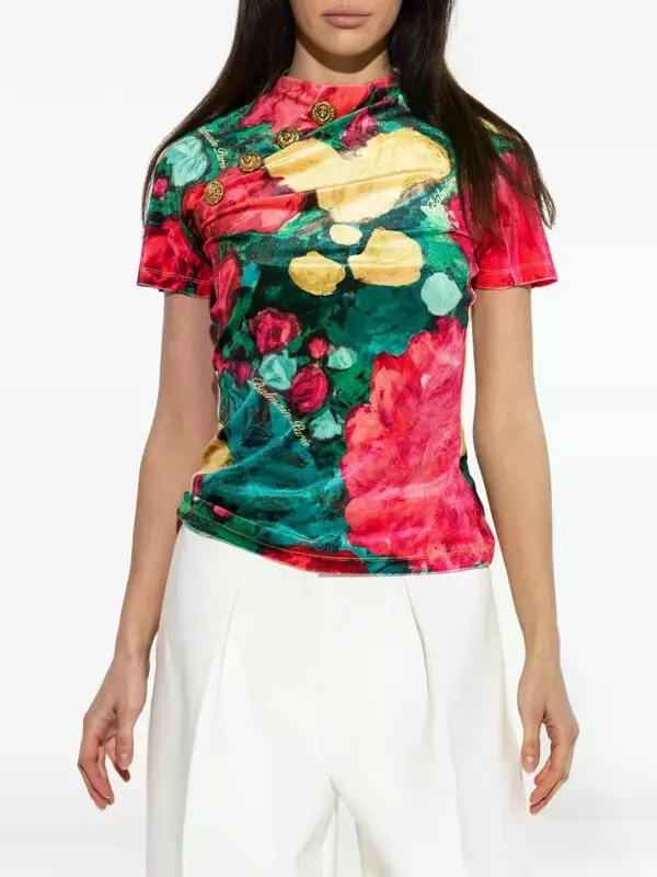 Balmain Floral Print Top