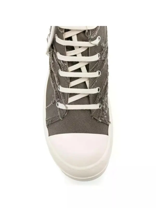 Rick Owens Distressed High-top Sneakers - Grey