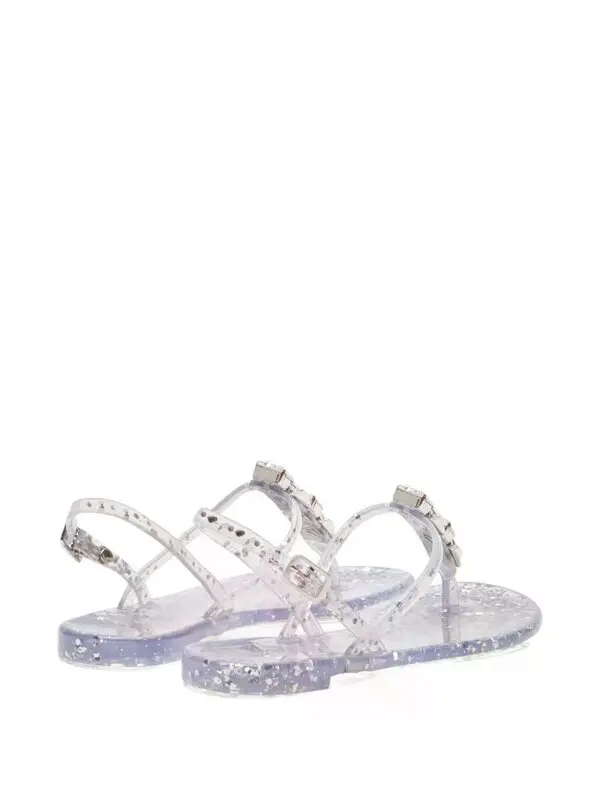 Casadei Crystal-embellished Flat Sandals - White