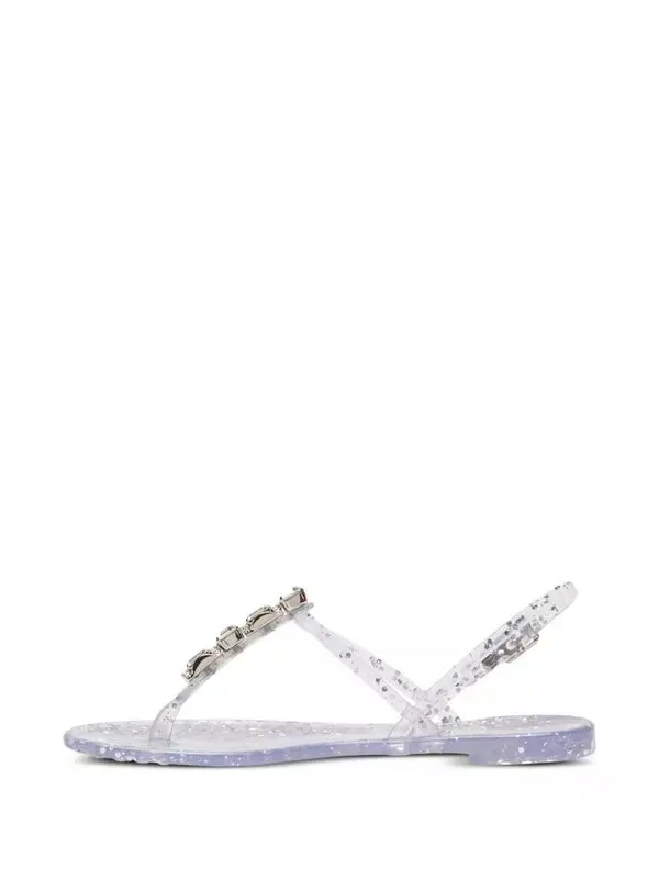 Casadei Crystal-embellished Flat Sandals - White