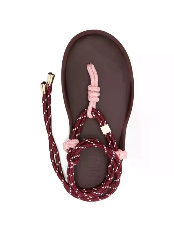 Flowze Fló Twin Rope-detail Sandals - Red