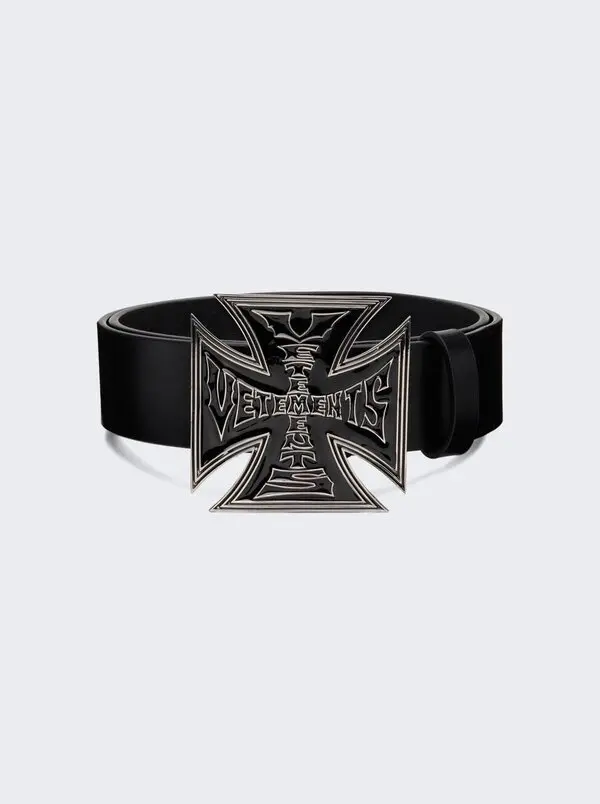 Vetements Biker Cross Logo Jumbo Belt - Black