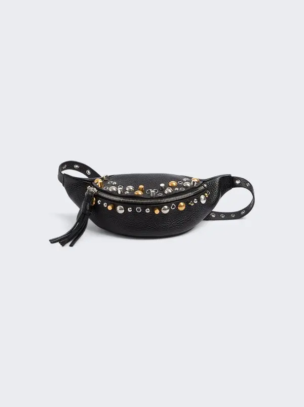 Valentino Garavani Nellcôte Belt Bag In Grainy Calfskin - Black