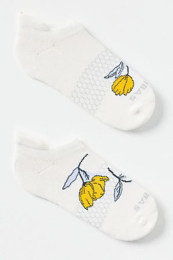 BOMBAS Floral Ankle Socks - Soft White
