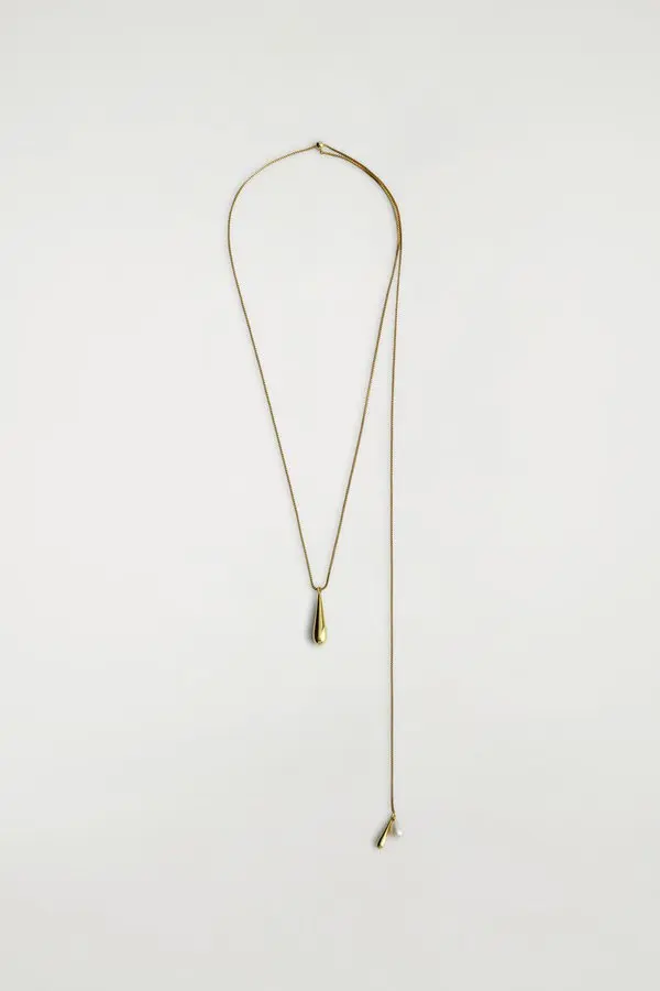 Cos Teardrop Necklace - Gold