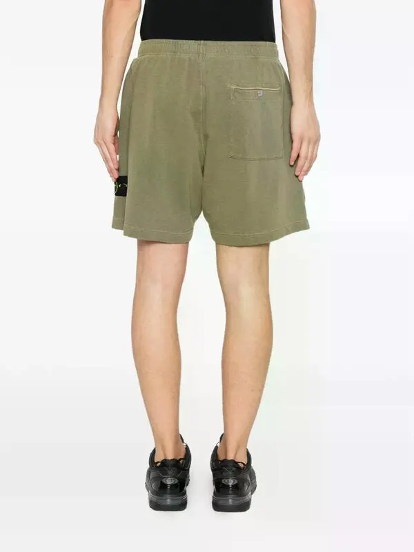 Stone Island Compass Badge-detail Shorts - Green
