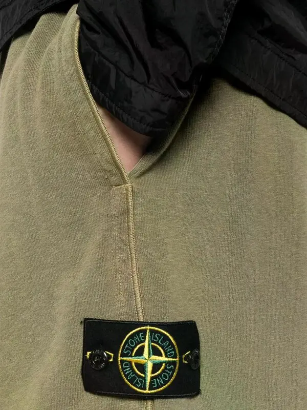 Stone Island Compass Badge-detail Shorts - Green