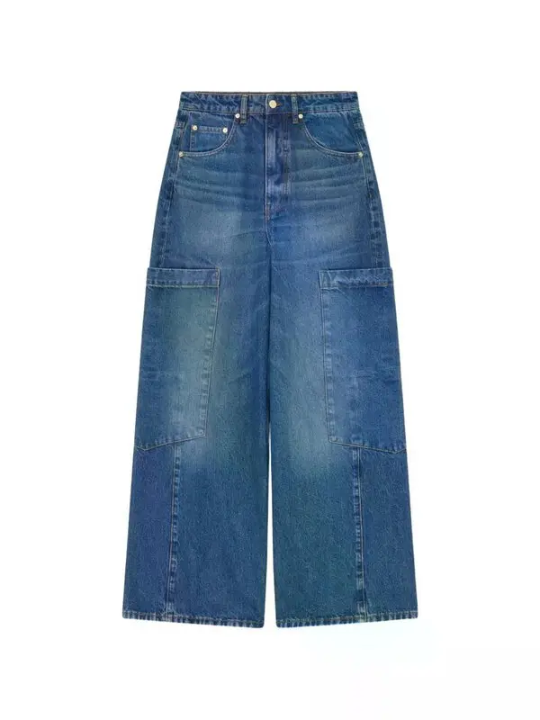 GANNI Baggy Wide Leg Cargo Jeans