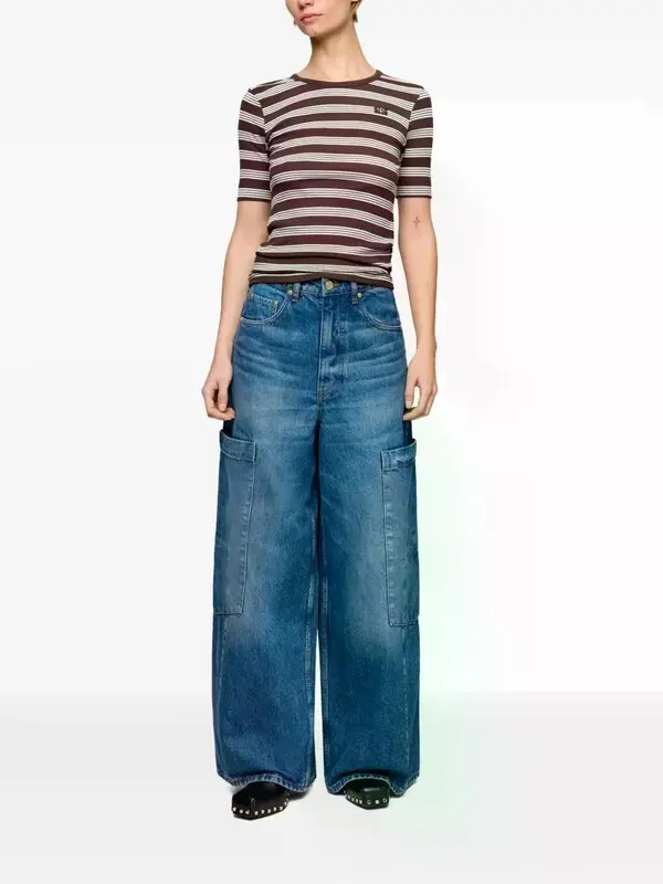 GANNI Baggy Wide Leg Cargo Jeans