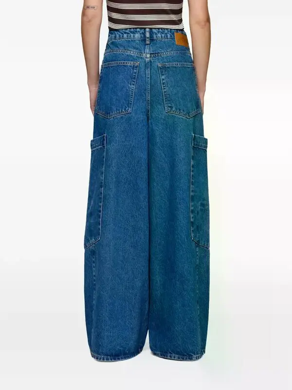 GANNI Baggy Wide Leg Cargo Jeans