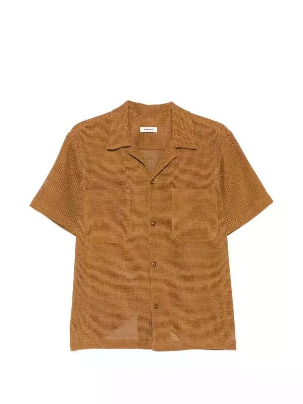 Sandro Openwork Mesh Shirt
