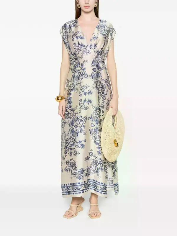 Liu Jo Floral-print Maxi Dress - Neutrals