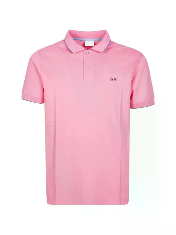 SUN 68 Contrast-trim Polo Shirt - Pink