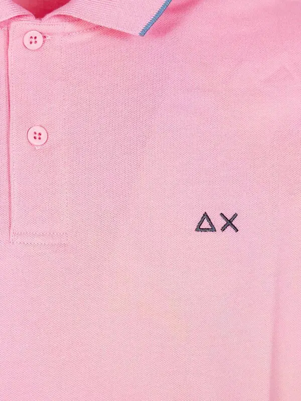 SUN 68 Contrast-trim Polo Shirt - Pink