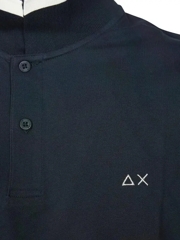 SUN 68 Contrast-trim Polo Shirt - Blue