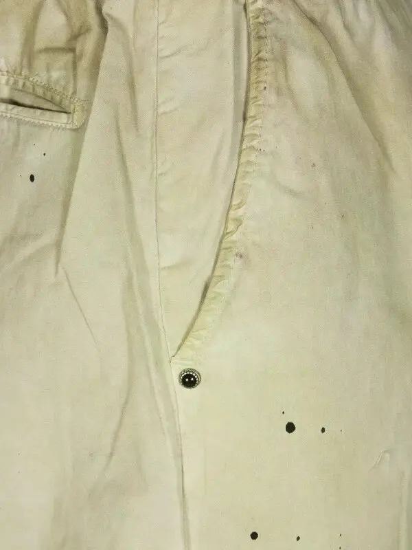 WHITE SAND Belted Trousers With Distressed Detail